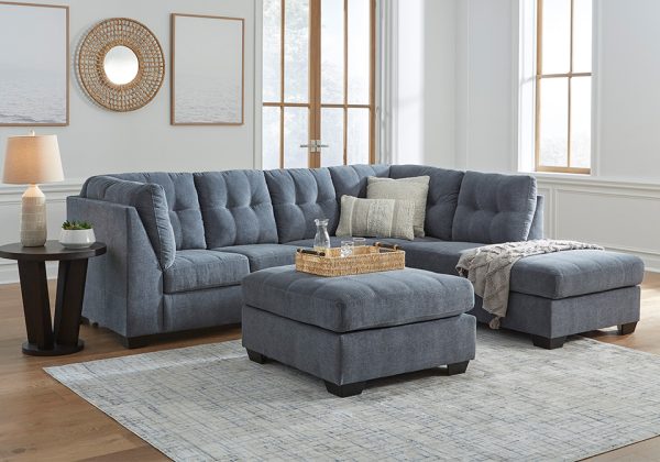 Marleton Denim 2pc. Sleeper Sectional w/ RAF Chaise - Goodman Creek ...