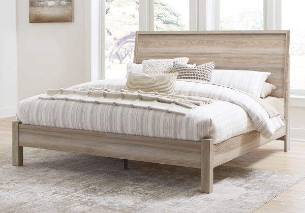 Hasbrick Tan King Panel Bedroom Set - Goodman Creek Furniture & Appliance