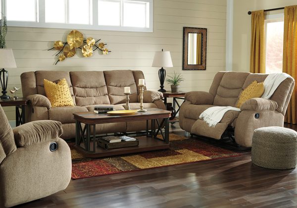 Tulen Mocha Reclining Sofa Set - Goodman Creek Furniture & Appliance