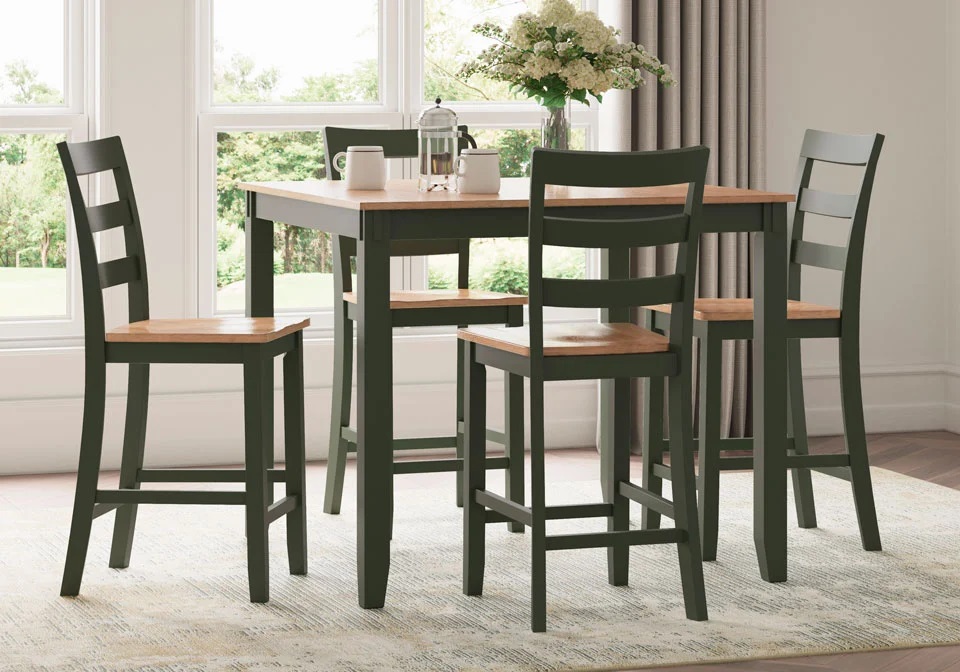 Gesthaven Two-Tone Green 5pc. Counter Height Dining Set - Goodman Creek ...