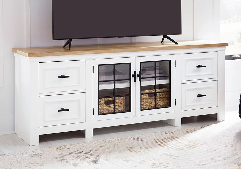 Ashbryn Two-Tone Large TV Stand - Goodman Creek Furniture & Appliance
