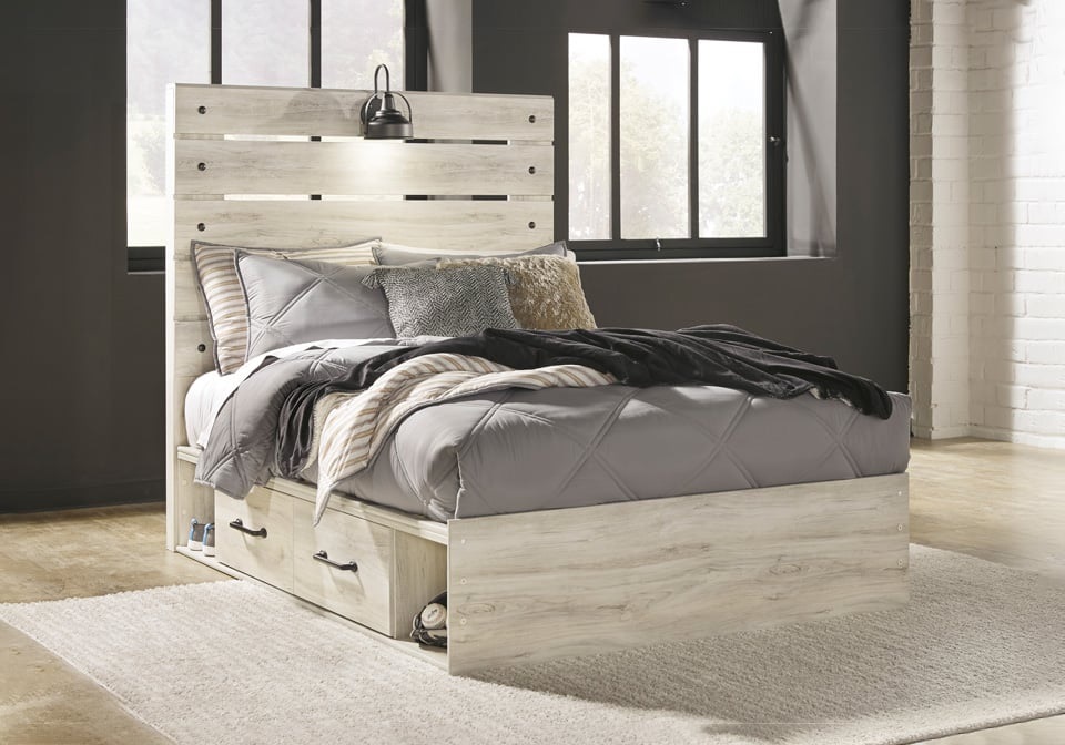 Cambeck Whitewash Full Panel Storage Bed - Goodman Creek Furniture ...