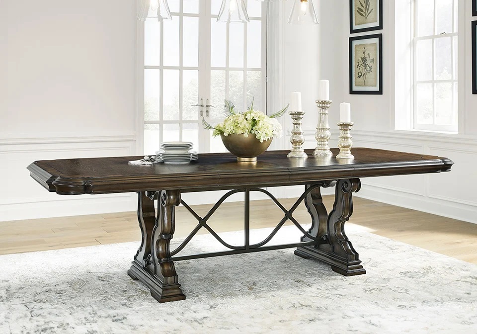 Maylee Dark Brown Extension Table - Goodman Creek Furniture & Appliance