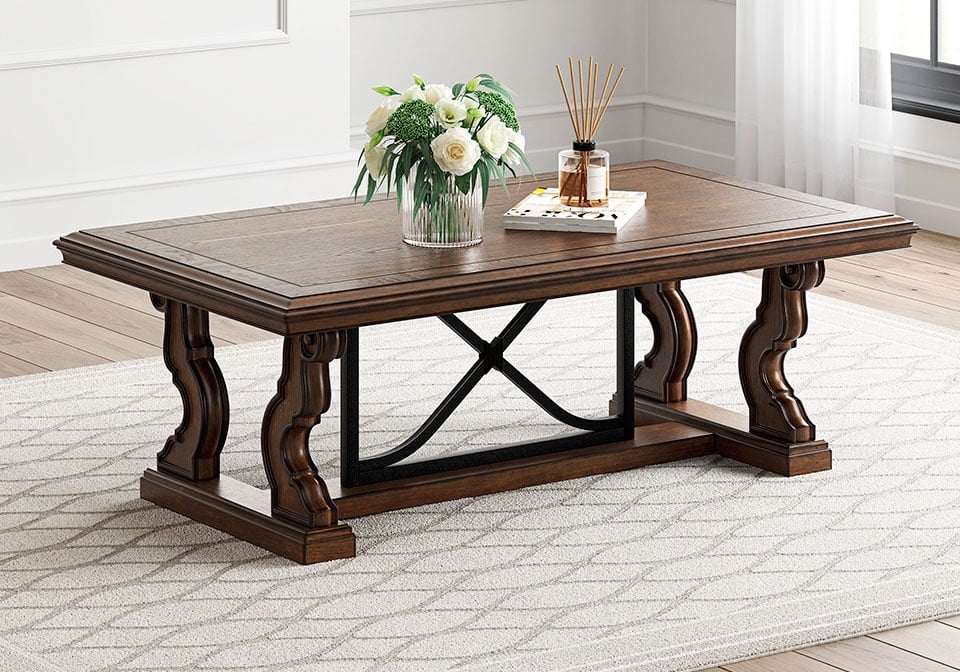 Maylee Dark Brown Rectangular Cocktail Table - Goodman Creek Furniture ...