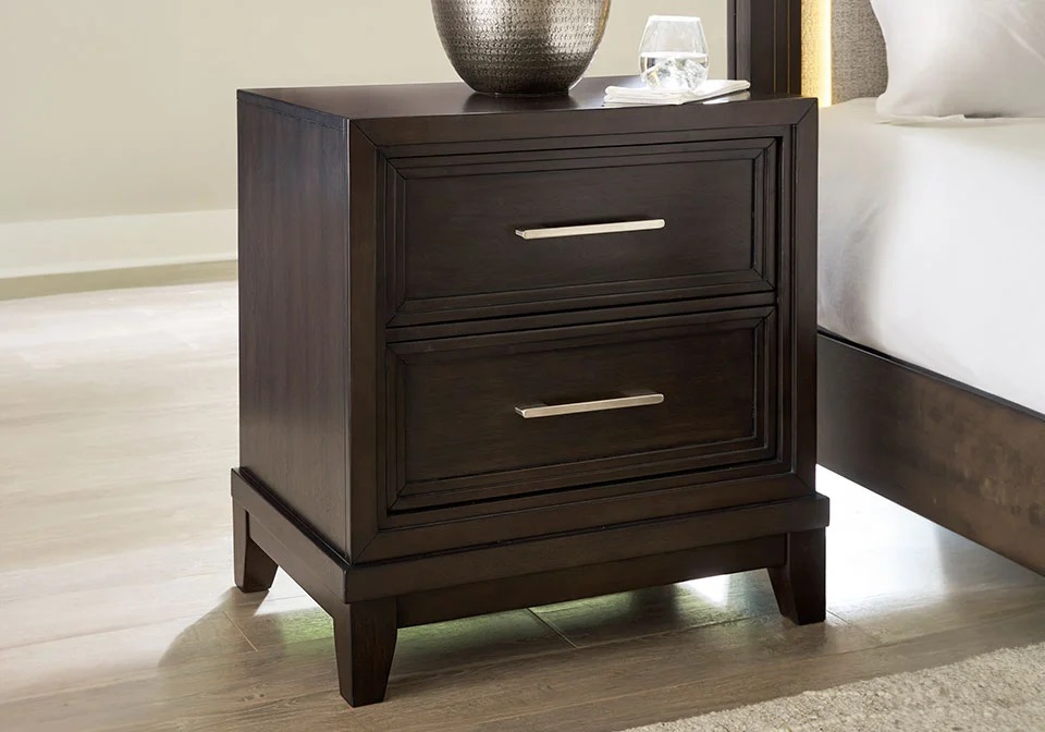 Neymorton Dark Grayish Brown Night Stand - Goodman Creek Furniture ...