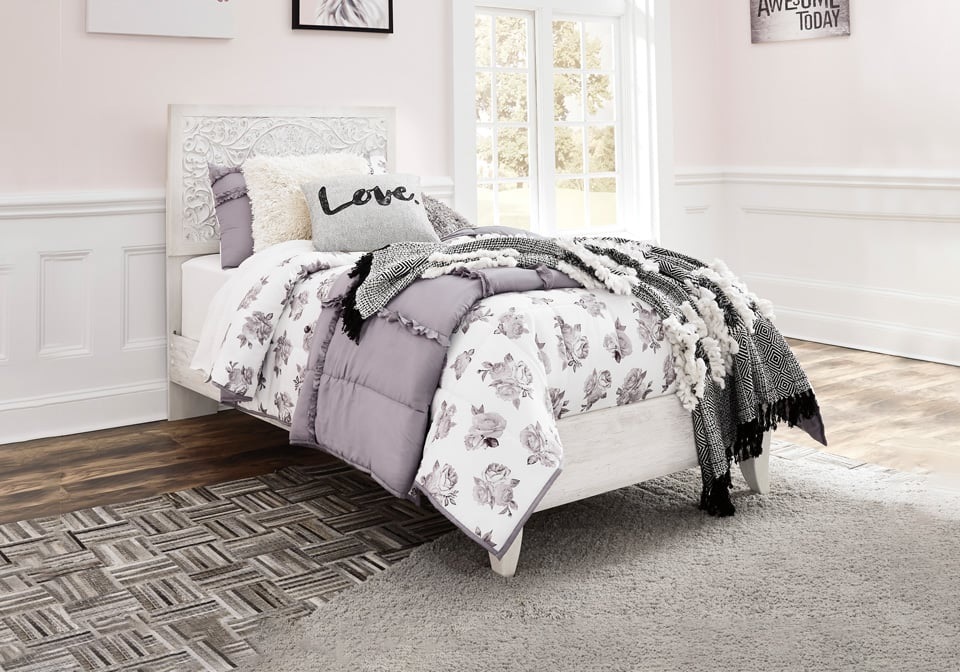 Paxberry Whitewash Twin Bed - Goodman Creek Furniture & Appliance
