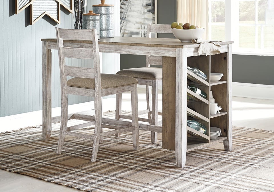 Skempton White Counter Table w/ Storage - Goodman Creek Furniture ...